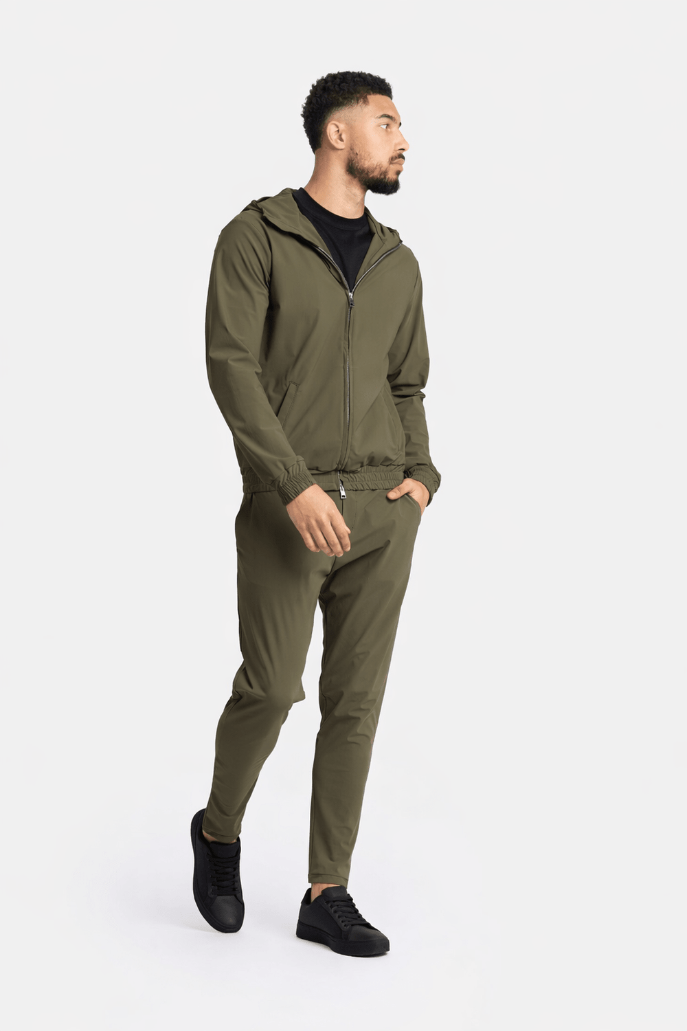 Dark Green Hooded Tech Suit – Smart Casual Herenpak | DIMANO