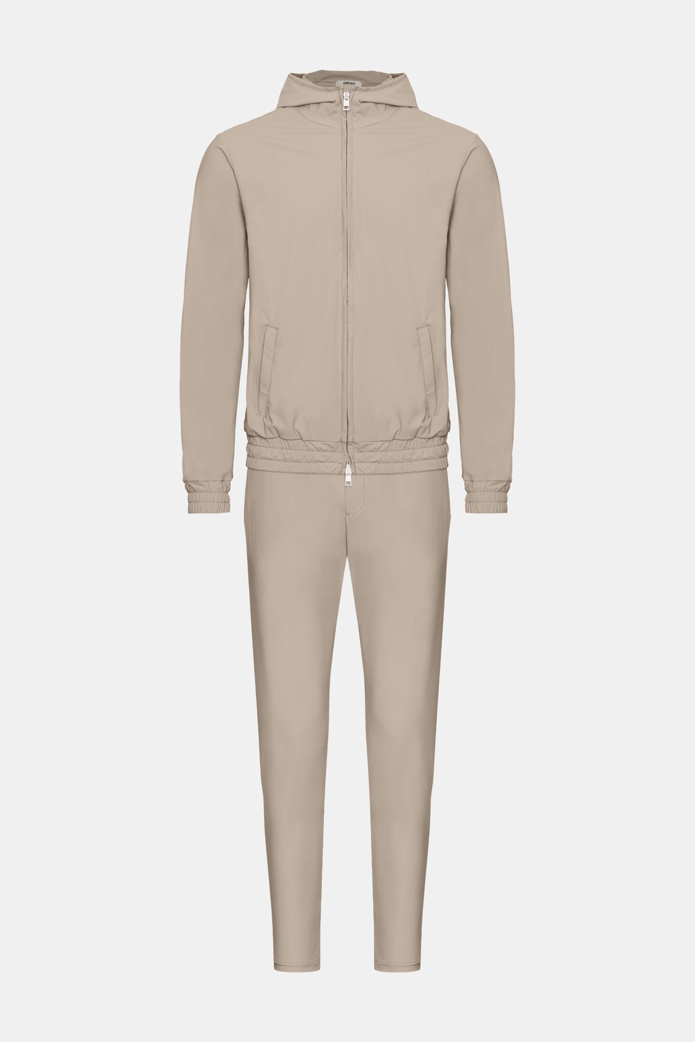 Light Beige Hooded Tech Suit – Smart Casual Herenpak | DIMANO