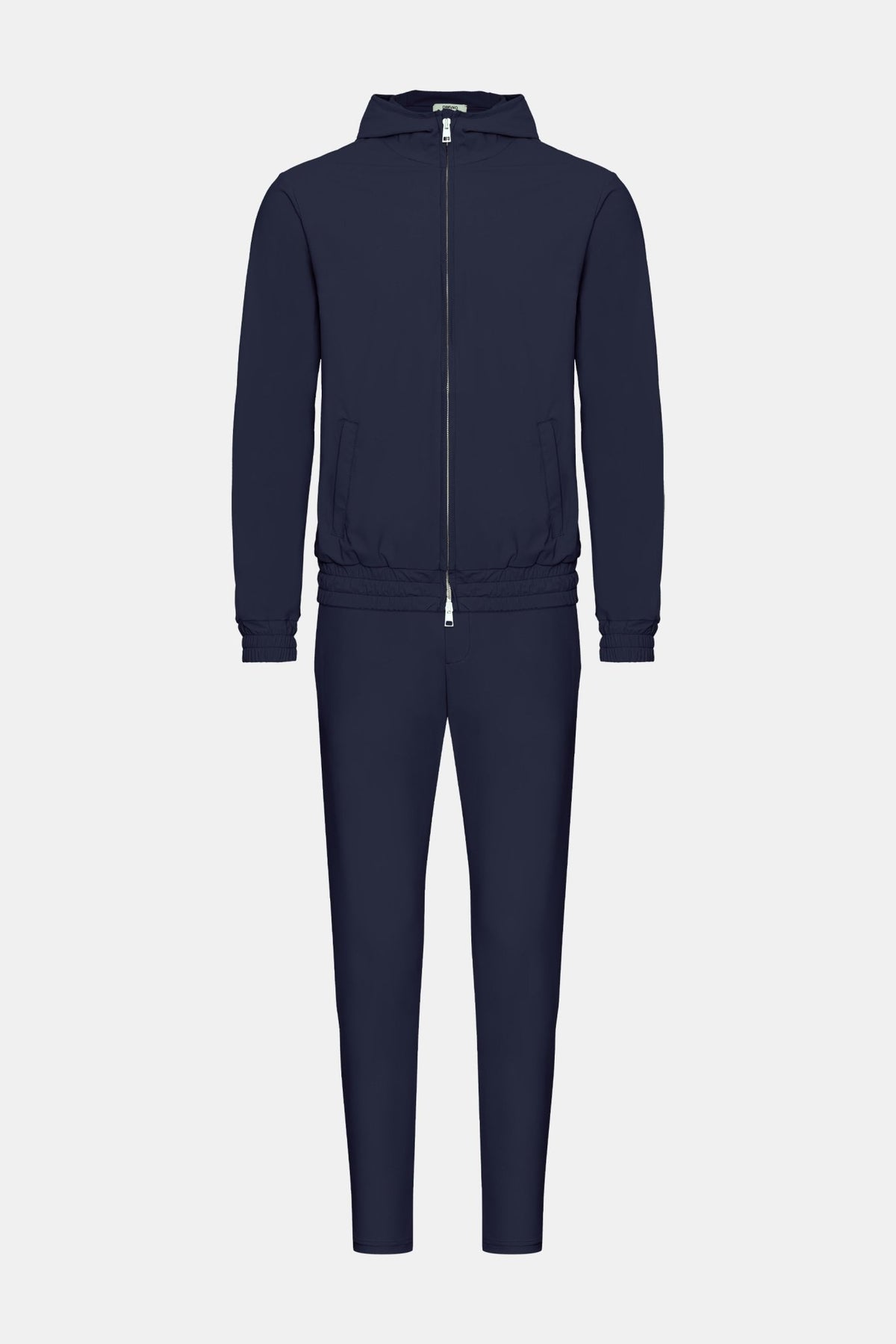 Midnight Blue Hooded Tech Suit – Smart Casual Men's Suit | DIMANO