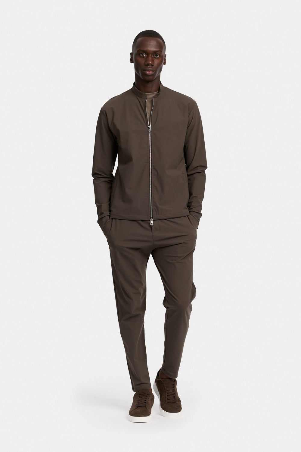 Mocha Brown Dynamic Tech Suit – Smart Casual Men’s Suit | DIMANO